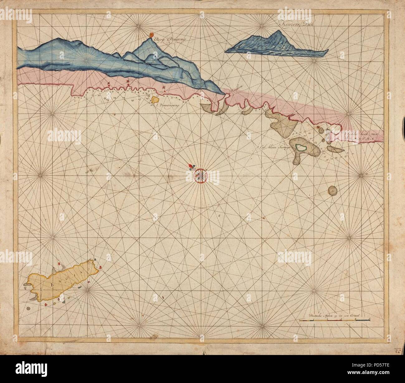 Map of the southern coast of Sumatra Stock Photo - Alamy