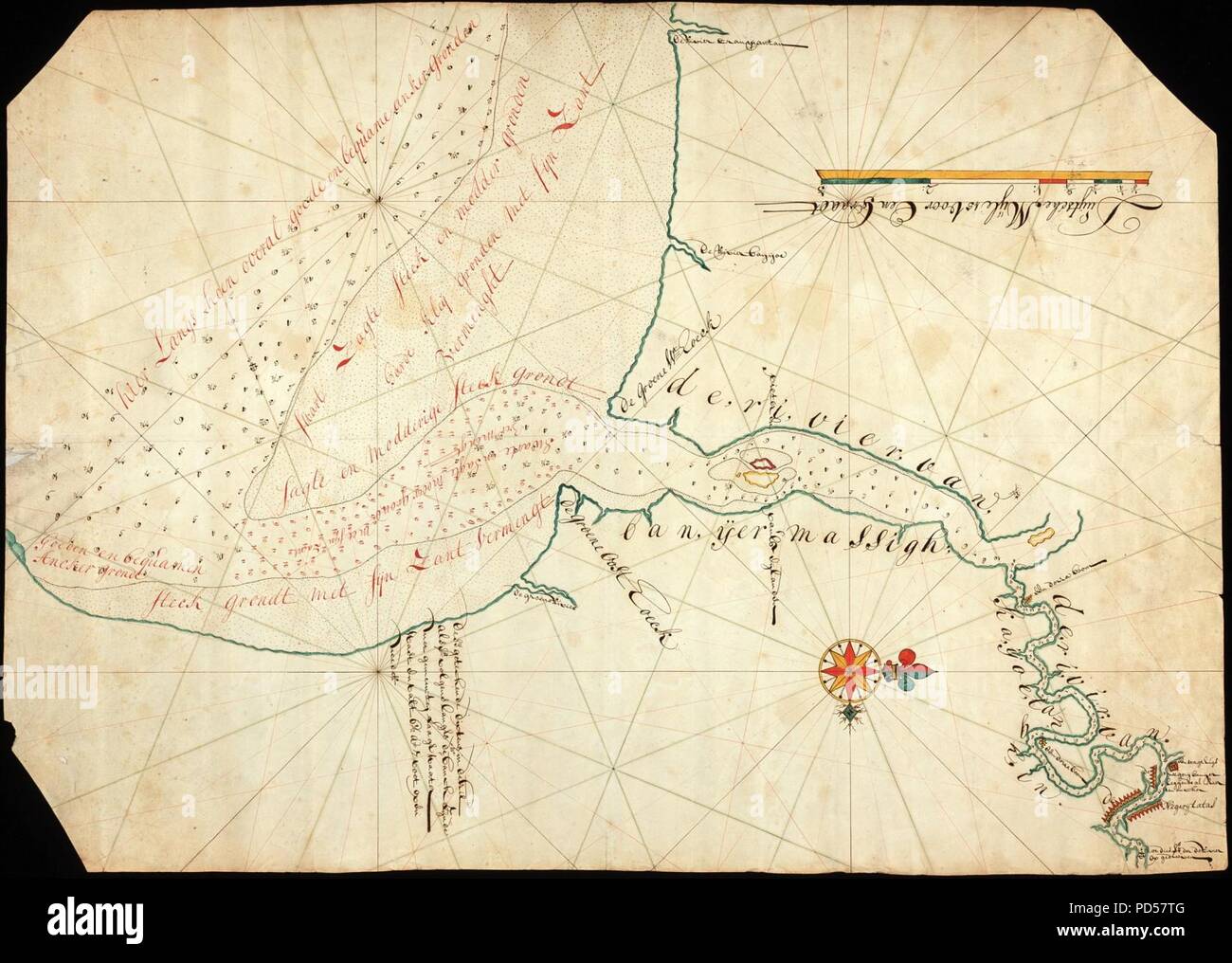 Map of the river of Banjemassin Stock Photo - Alamy