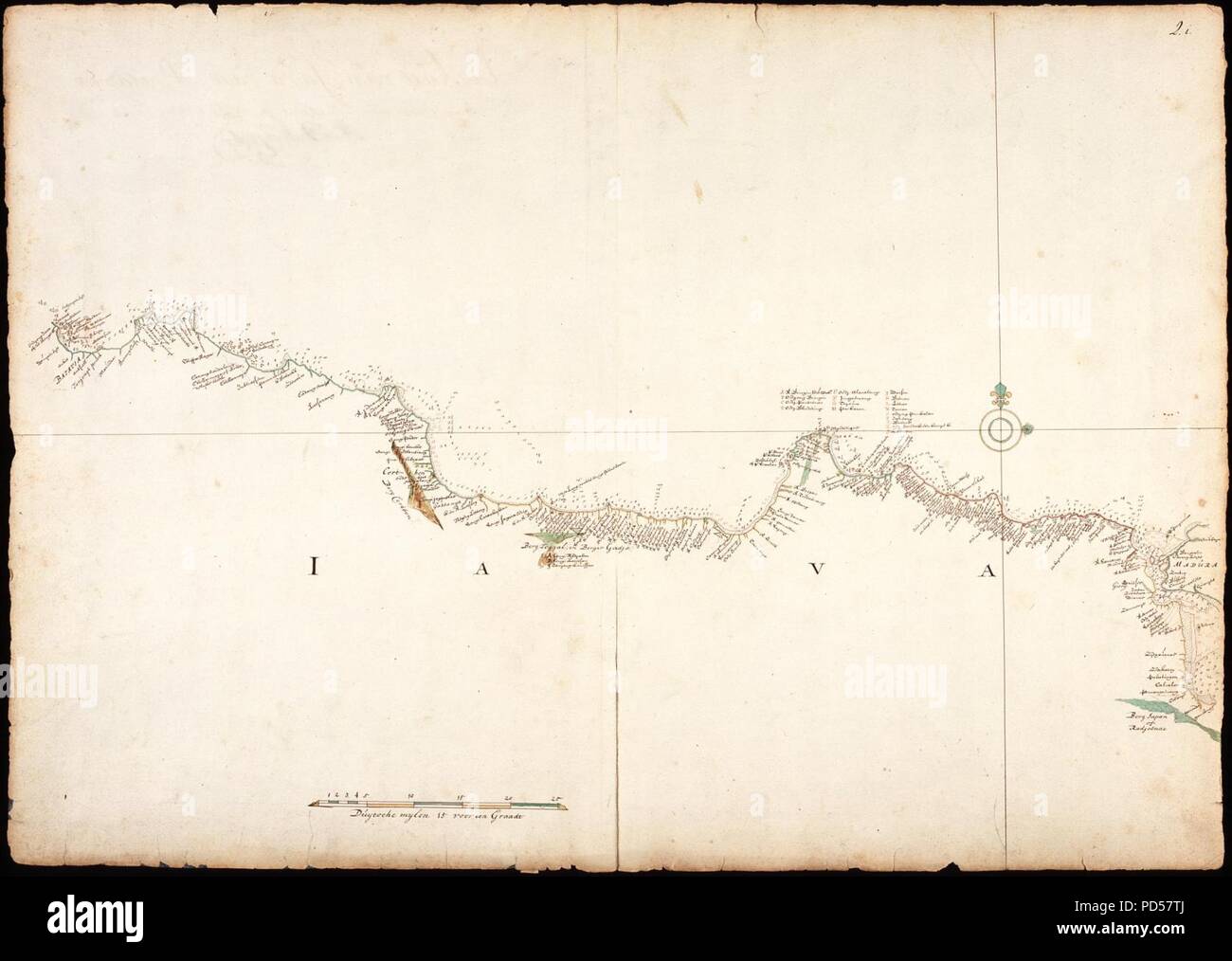 Map of the north coast of Java Stock Photo - Alamy