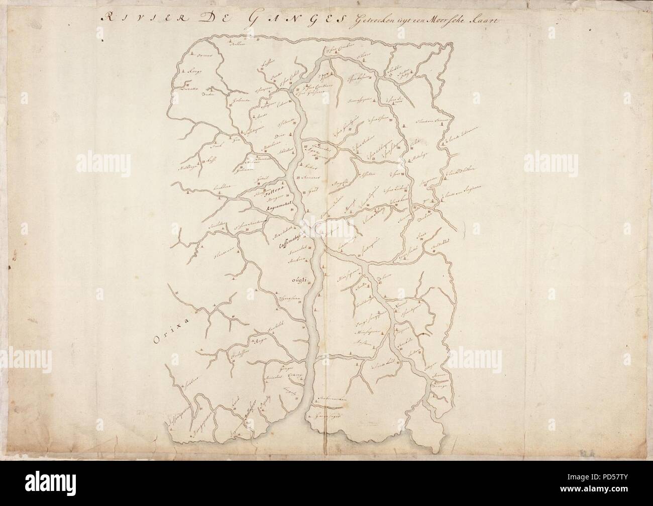 Map of the Ganges river Stock Photo - Alamy