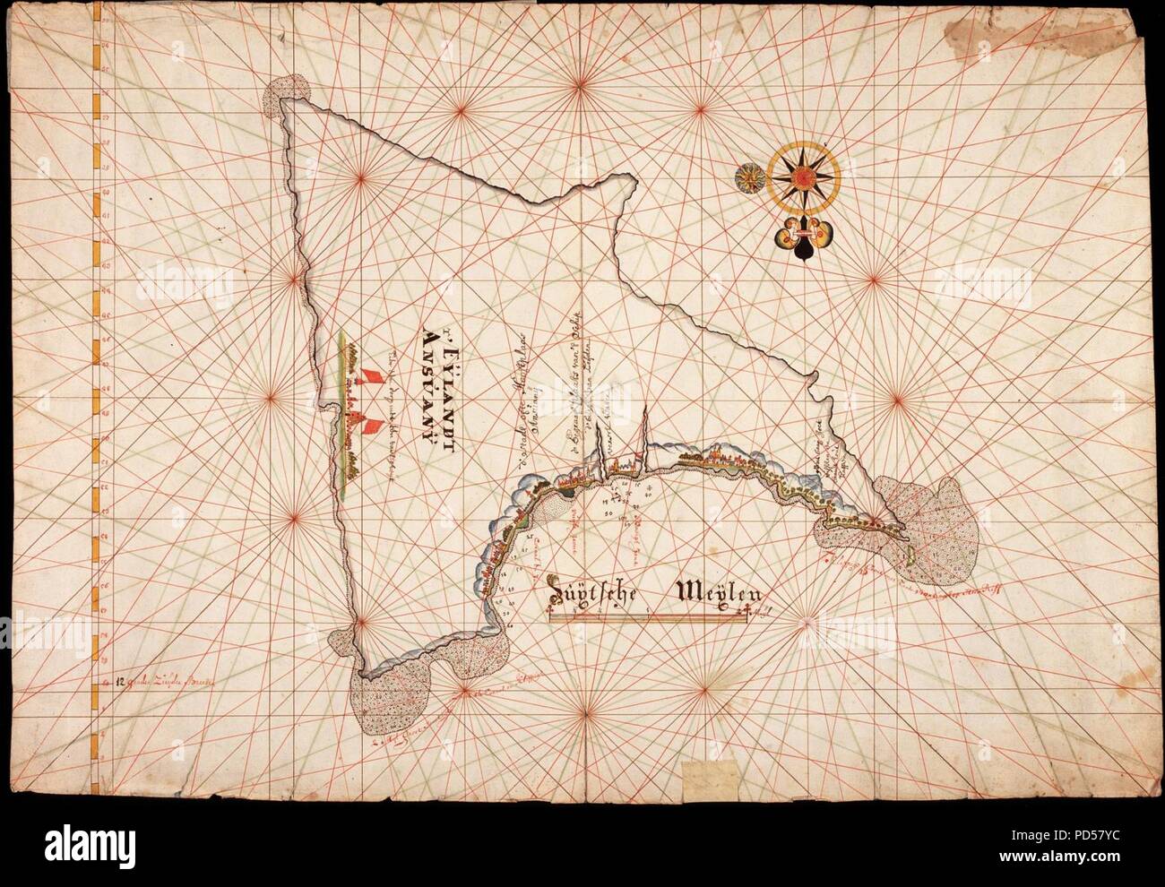 Map of the island of Ansuany Stock Photo - Alamy