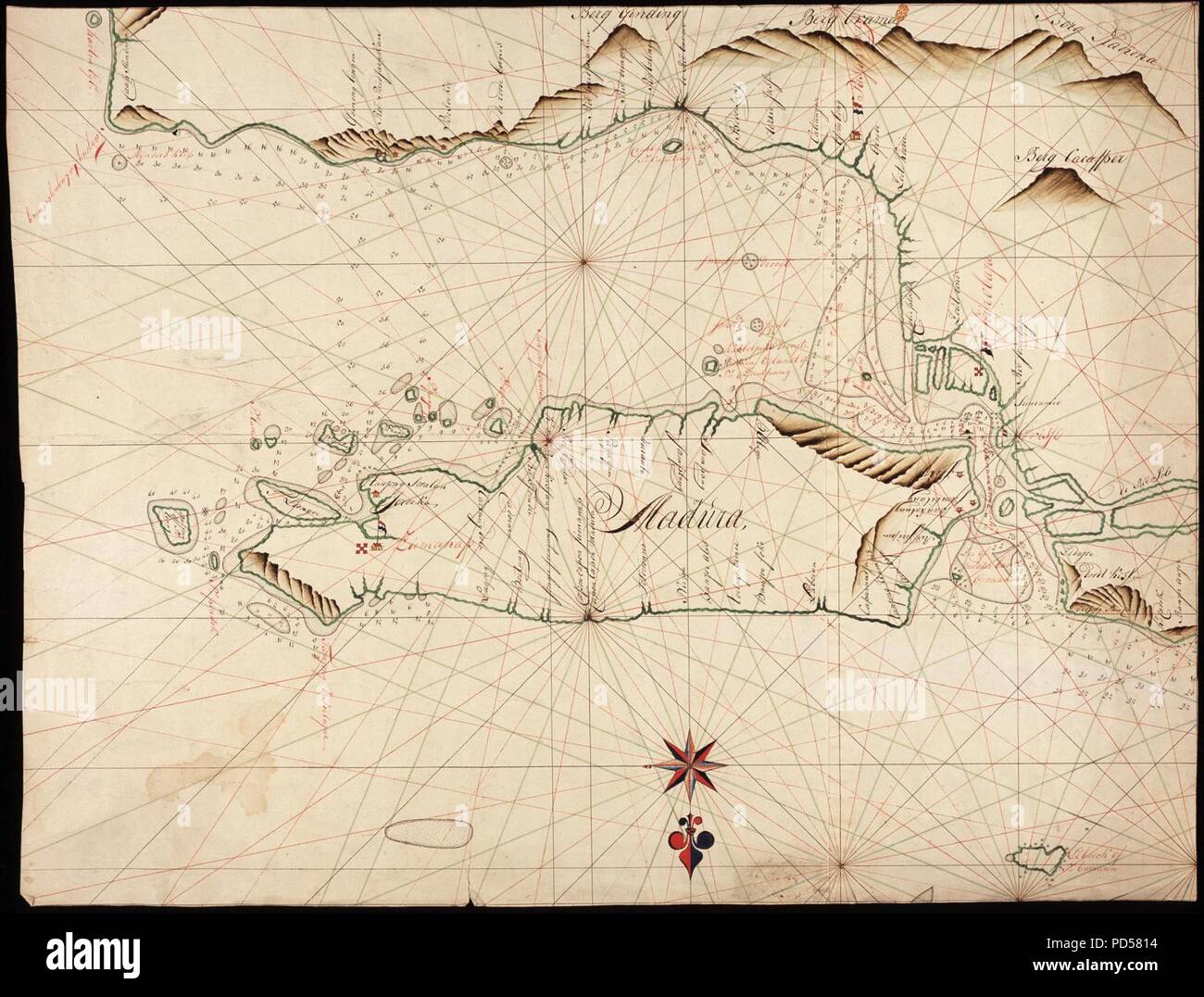 Map of Java's north coast, from Banjer Anjer to Tanjong Taagagoerang ...
