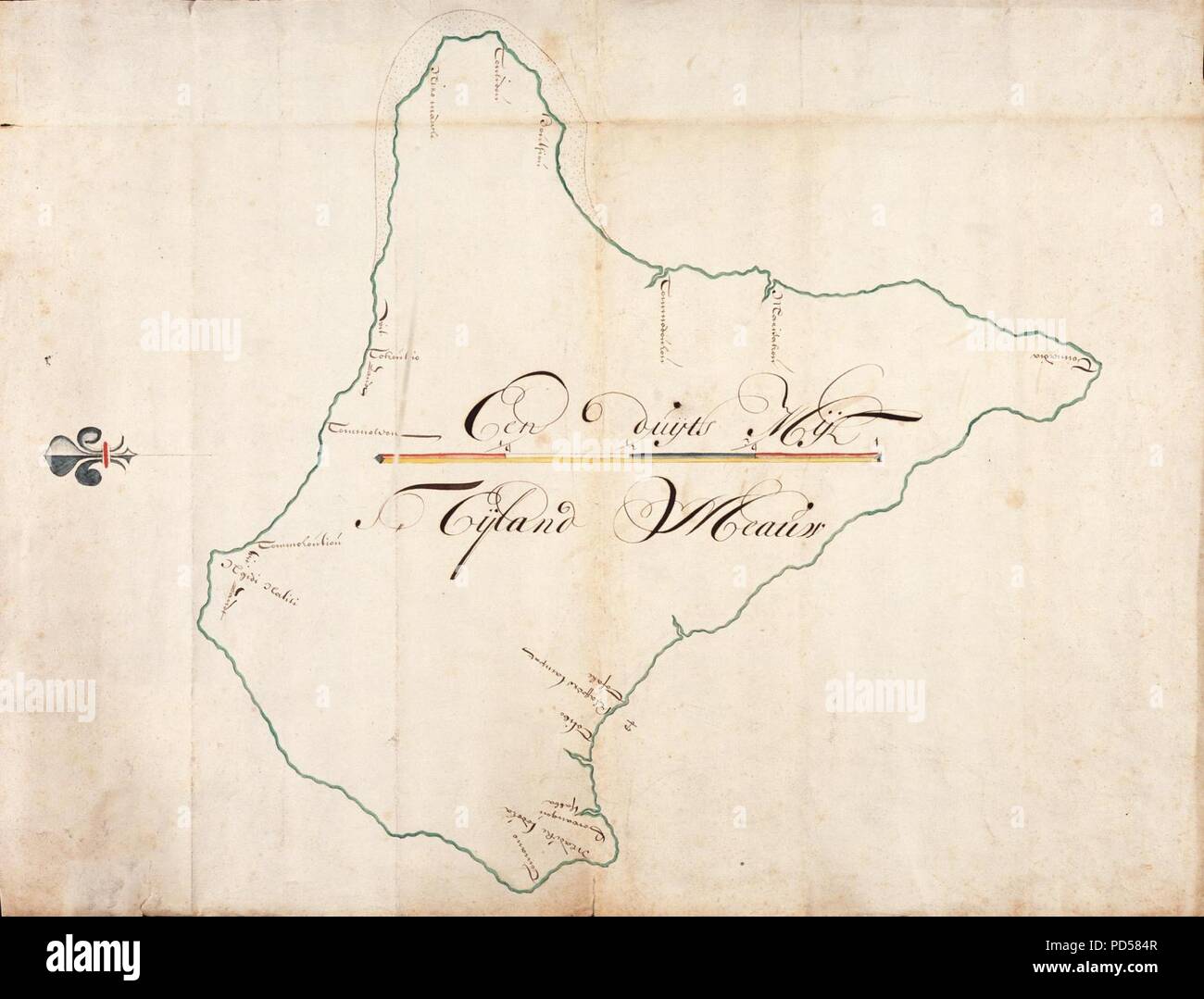 Map of the island of Meauw Stock Photo - Alamy