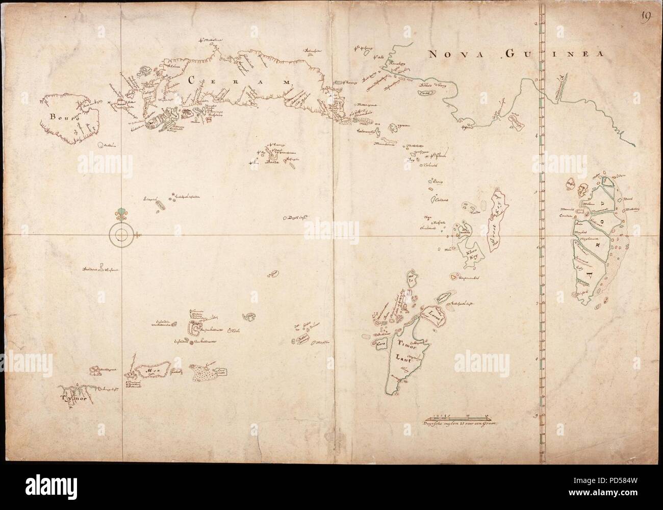 Map of Seram and the region south east of Seram Stock Photo - Alamy