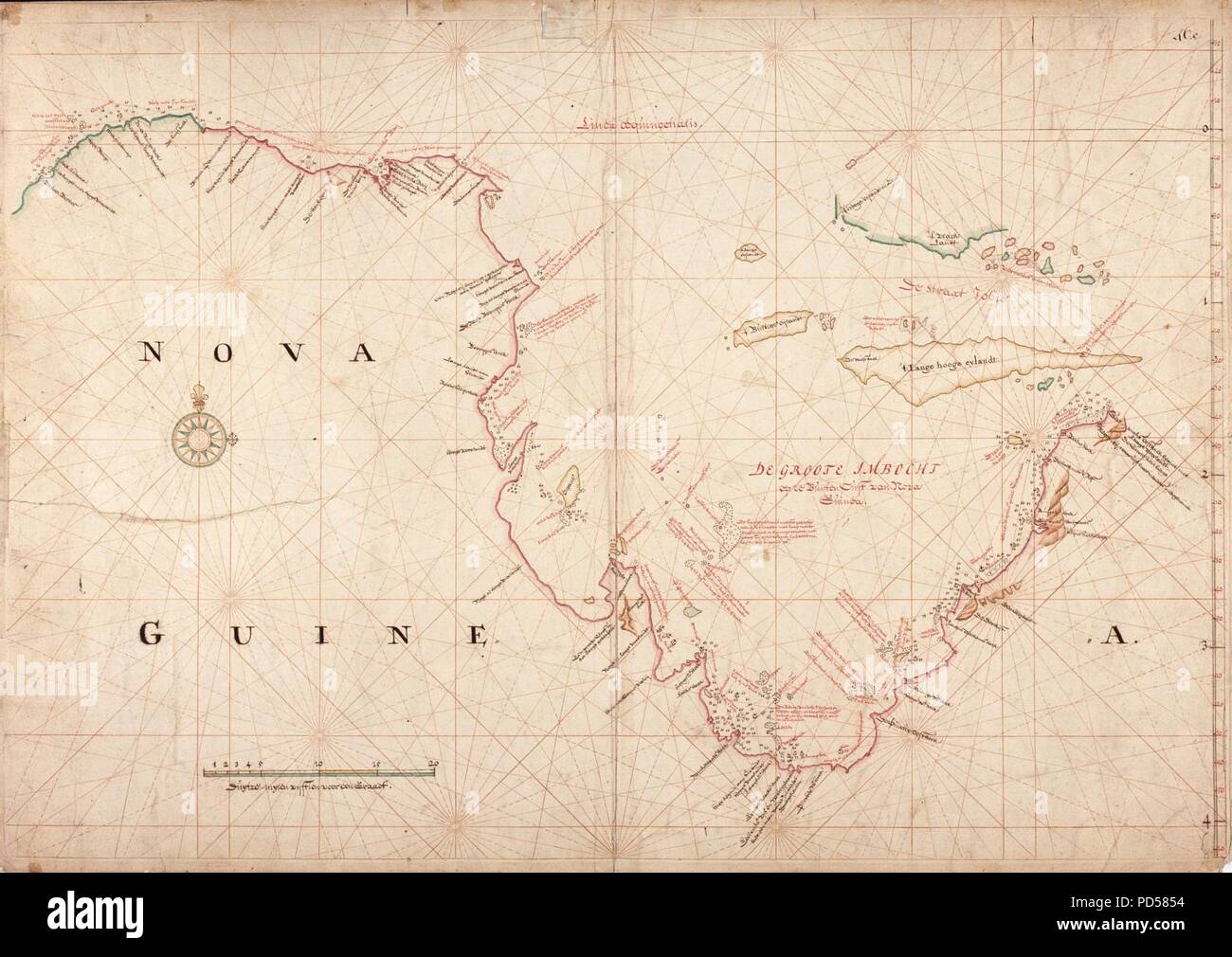 Map of the northern part of Nova Guinea Stock Photo - Alamy