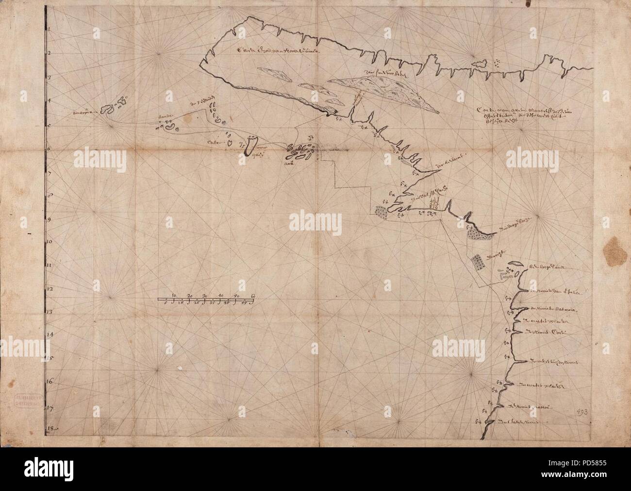 Map of part of Nova Guinea Stock Photo - Alamy
