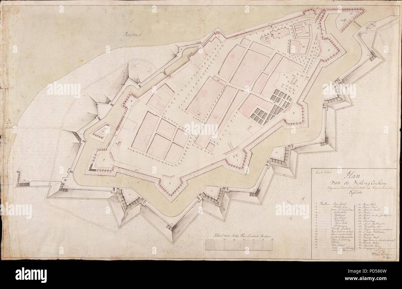 Floor plan of the Cochin fort Stock Photo - Alamy