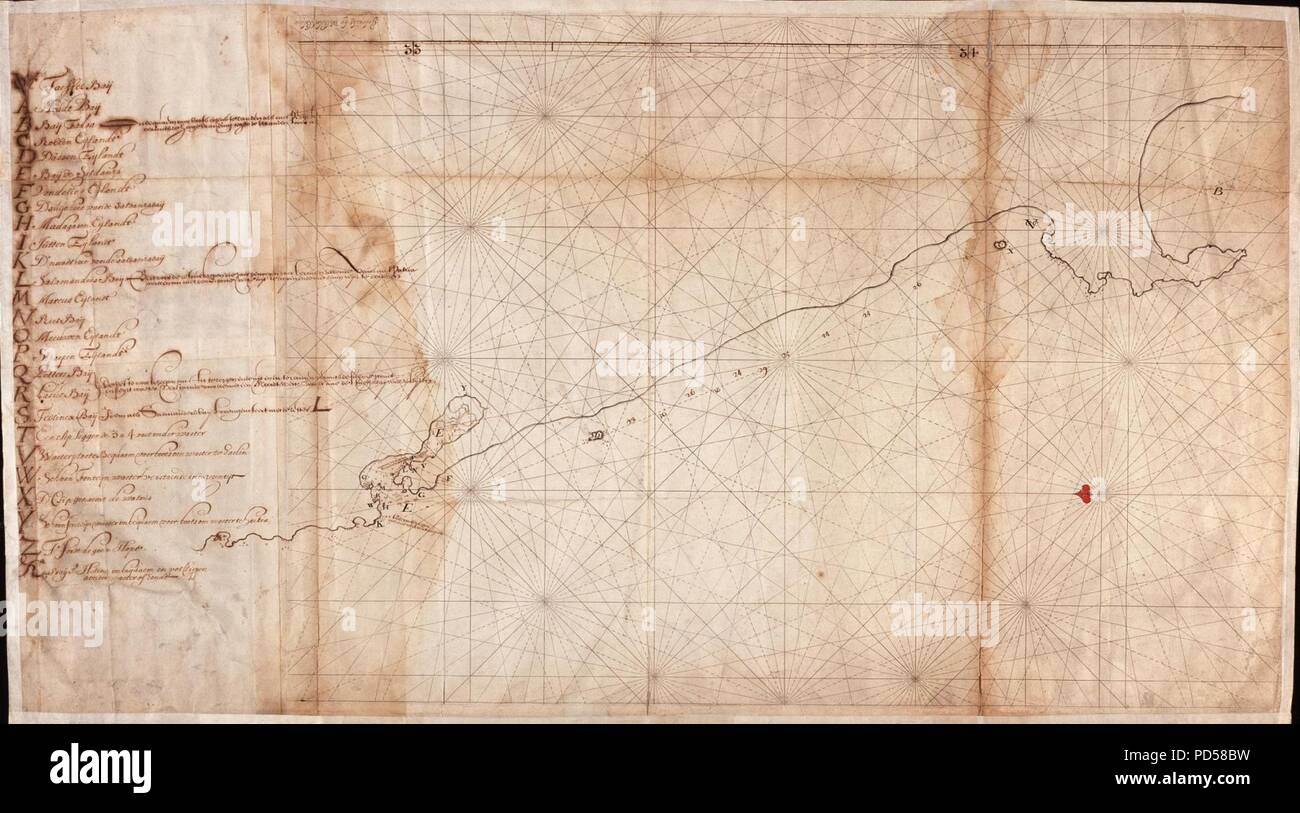 Map of the coast between St. Helena Bay and False Bay Stock Photo - Alamy