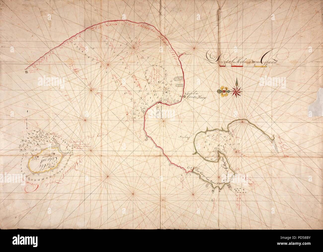 Map of Table Bay and Hout Bay Stock Photo - Alamy