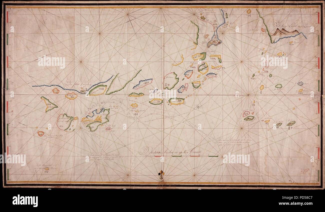 Map of the coast of China, from Conglay to Lantao Stock Photo - Alamy