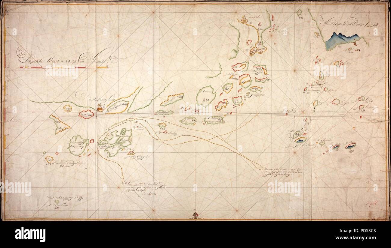 Map of the coast of China, from Conglay to Lantao Stock Photo - Alamy