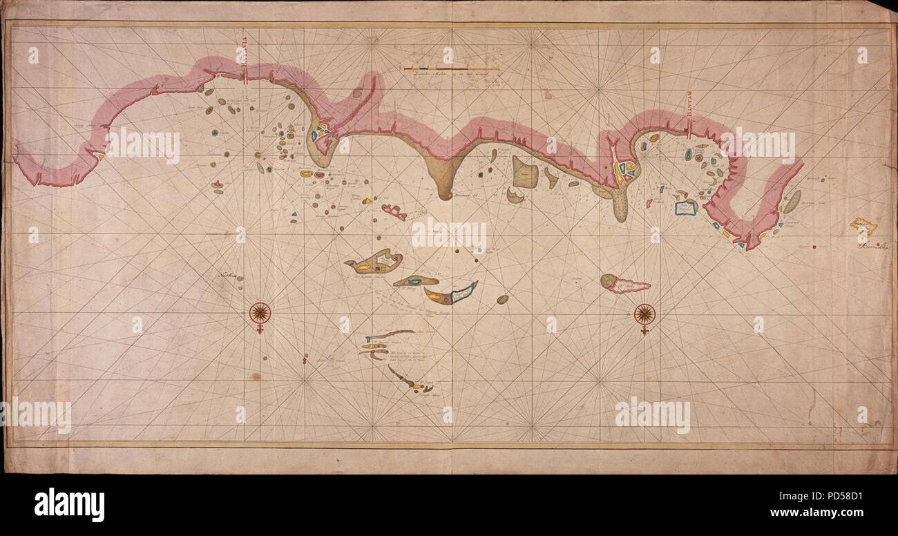 Map of the north coast of Java, from Geertruys Island to Brenong Stock ...