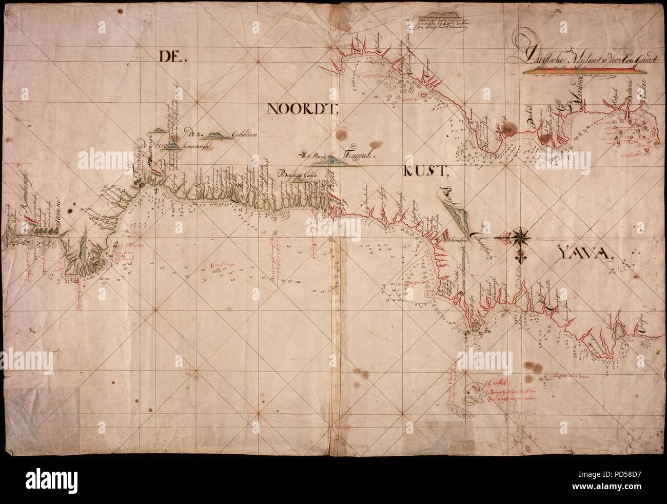 Map of the northern coast of Java Stock Photo - Alamy