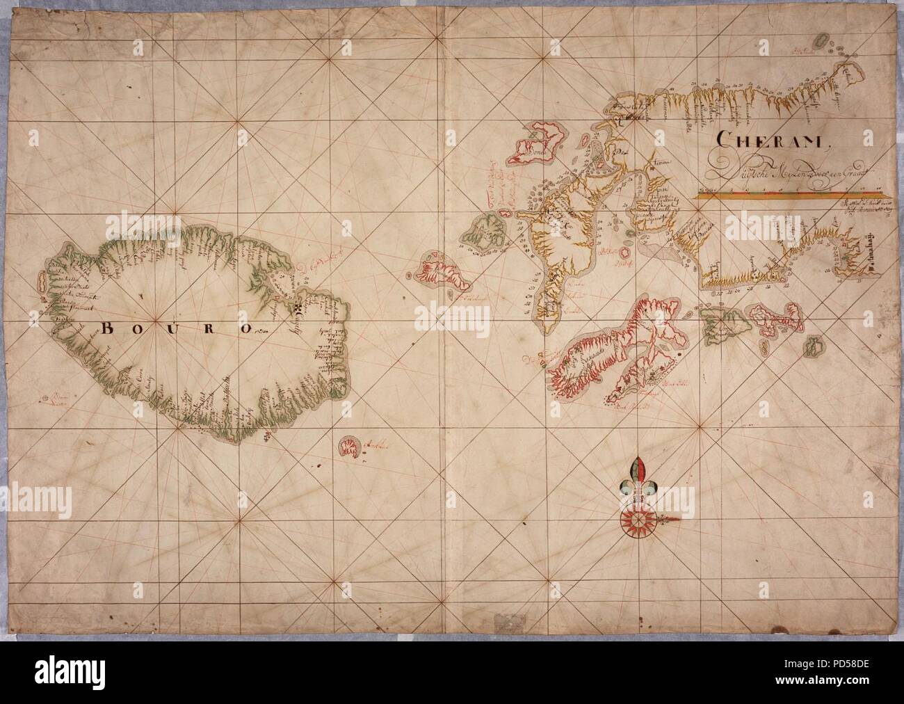 Map of Boero, Ambon and part of Ceram Stock Photo - Alamy