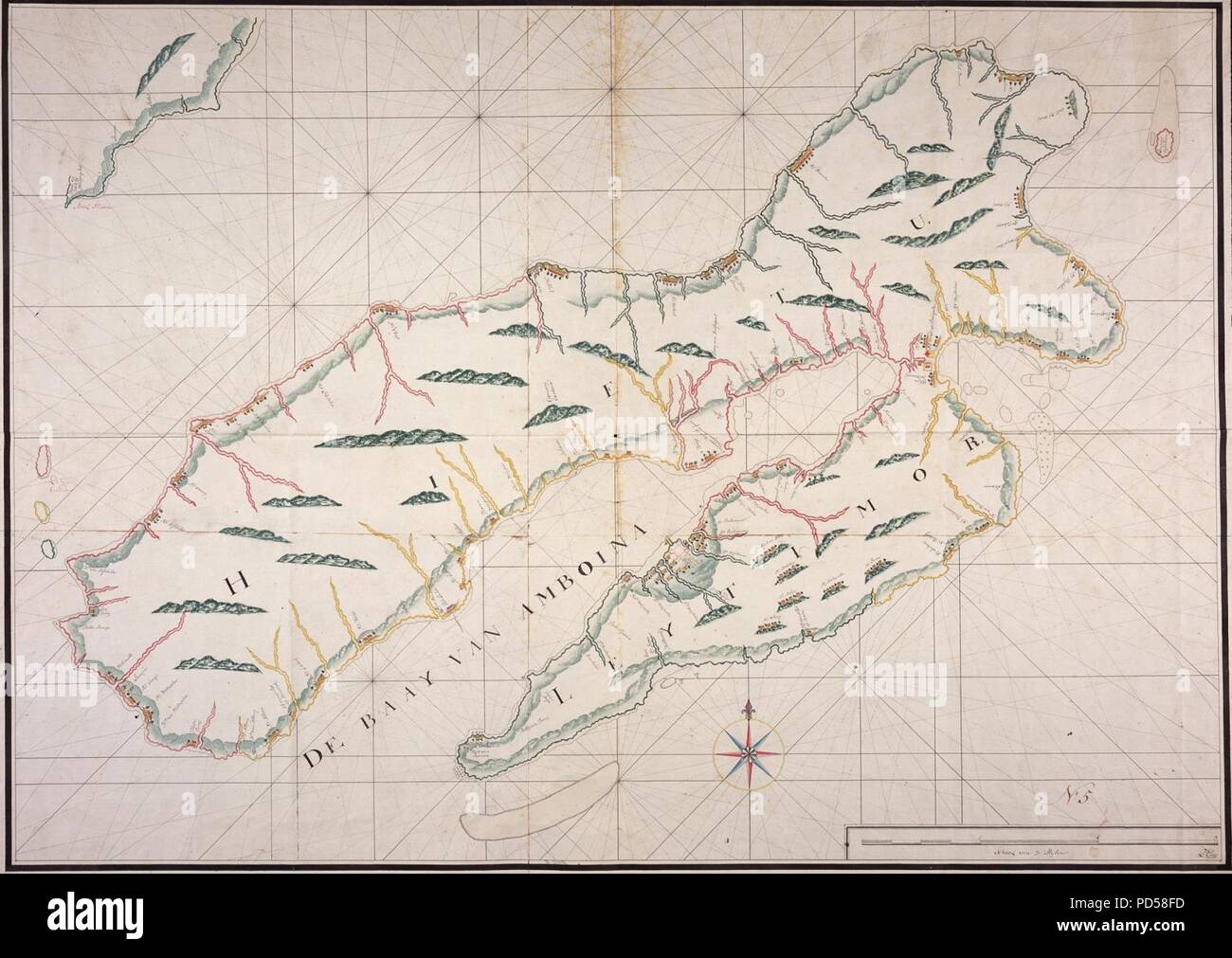 Map of Amboina and South Ceram Stock Photo - Alamy