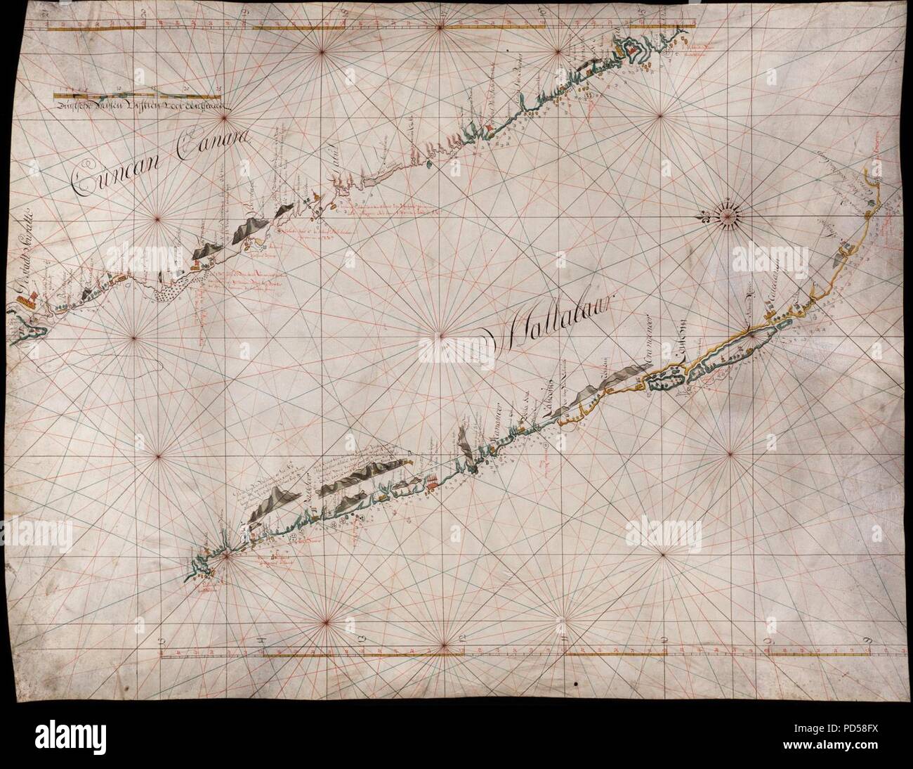 Map of the coast of Malabar, from Suratte to Cape Comorin Stock Photo ...