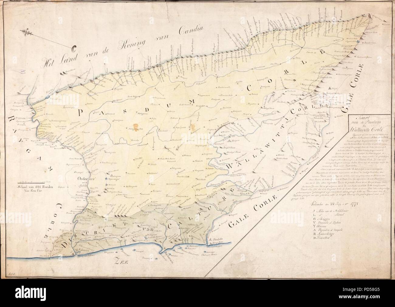Map of the southern part of Ceylon Stock Photo - Alamy