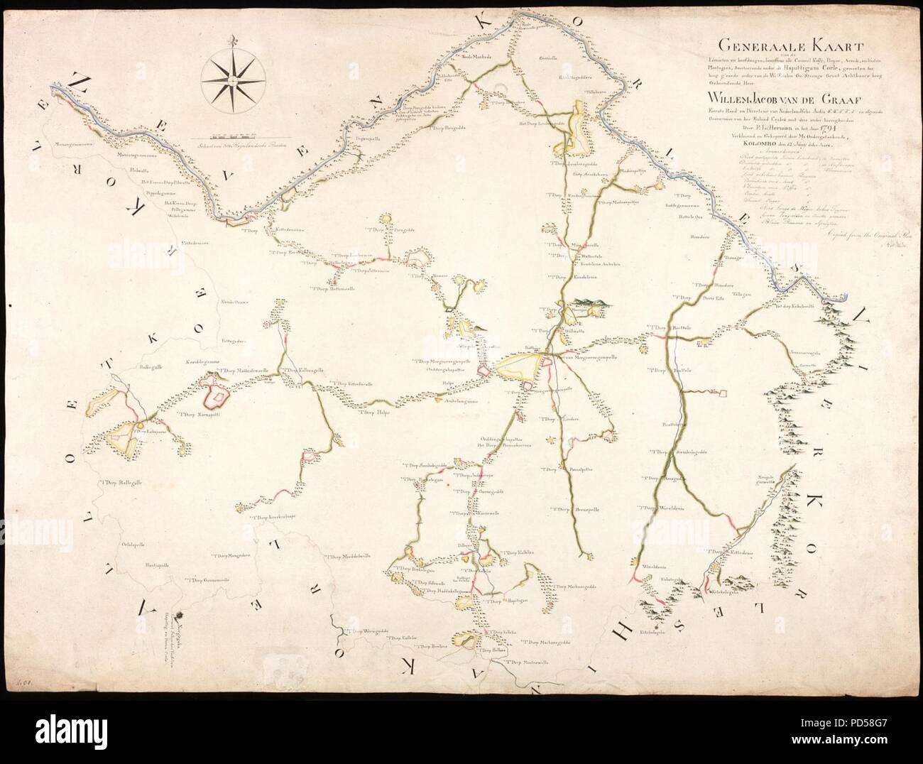 Map of the plantations in the area around Negombo Stock Photo - Alamy