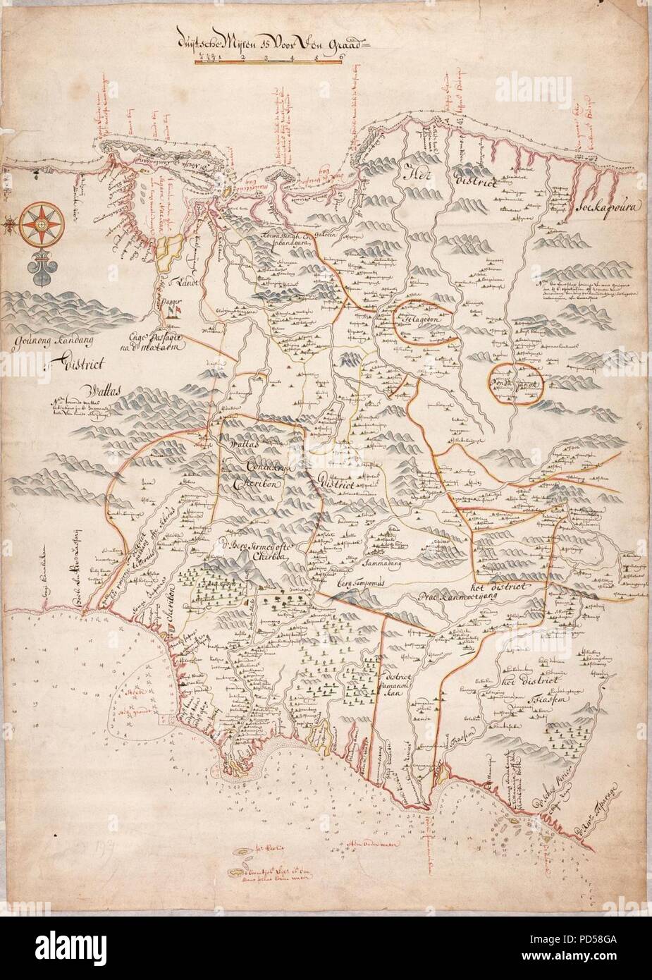 Map of the Priang lands, that is, part of the northern coast of Java ...