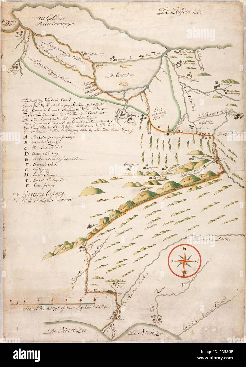Map of the border between the lands owned by the East India Company and ...