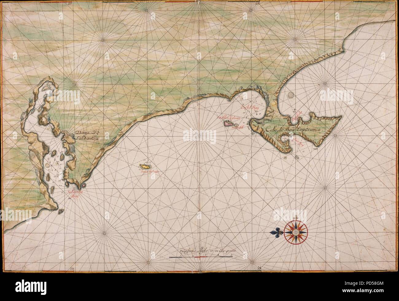 Map of Saldanha Bay, Table Bay, Hout Bay and False Bay Stock Photo - Alamy