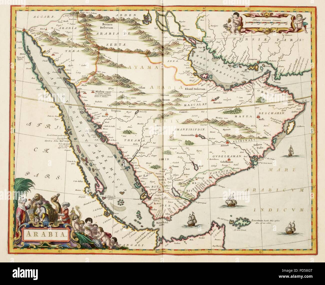 Map of Arabia Stock Photo - Alamy
