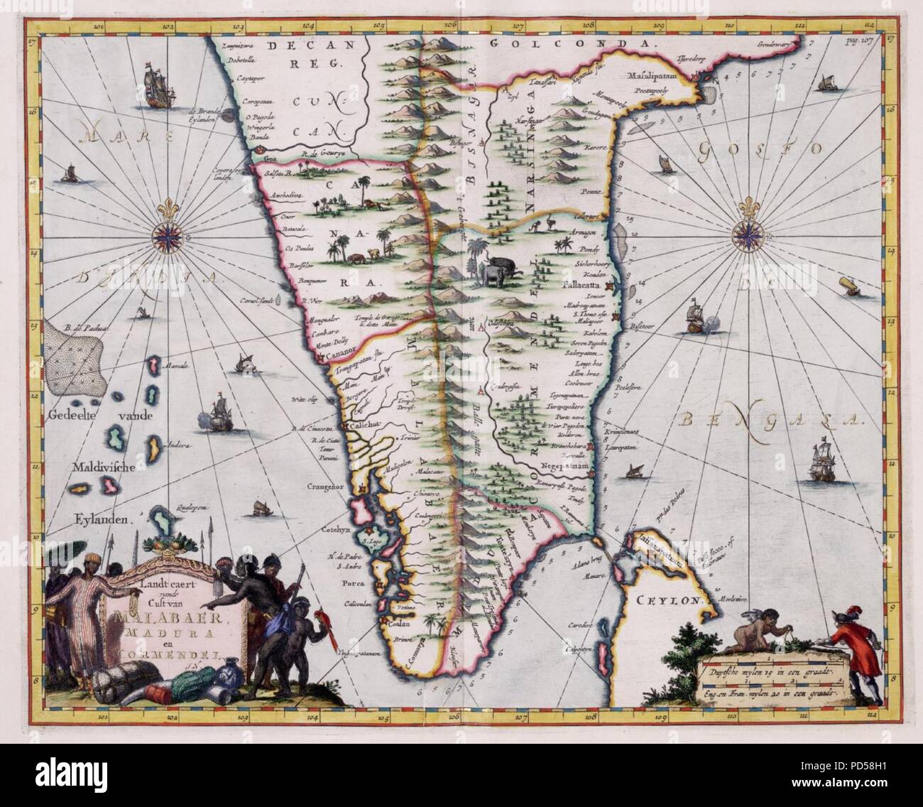 Map of southern India Stock Photo - Alamy