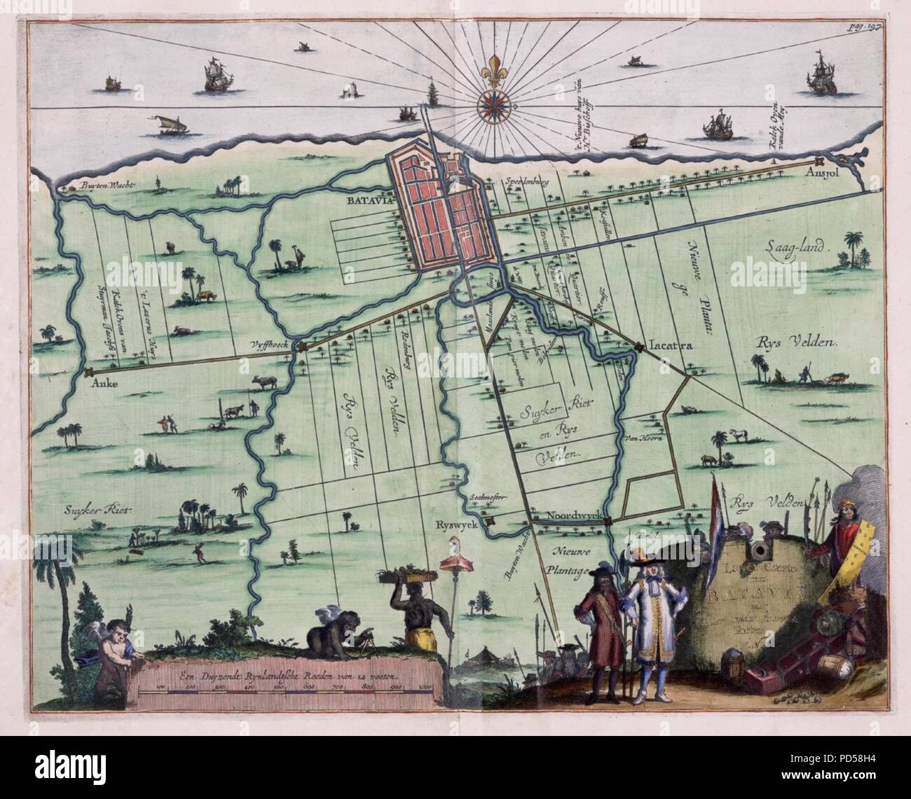 Map of Batavia and environs Stock Photo - Alamy