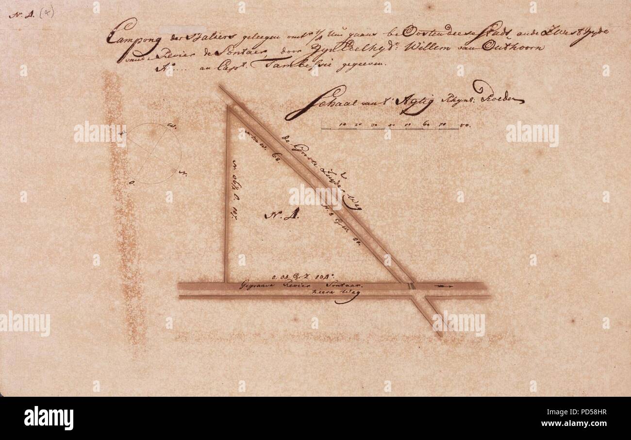 Map of farmlands in the Batavia region, part four Stock Photo - Alamy