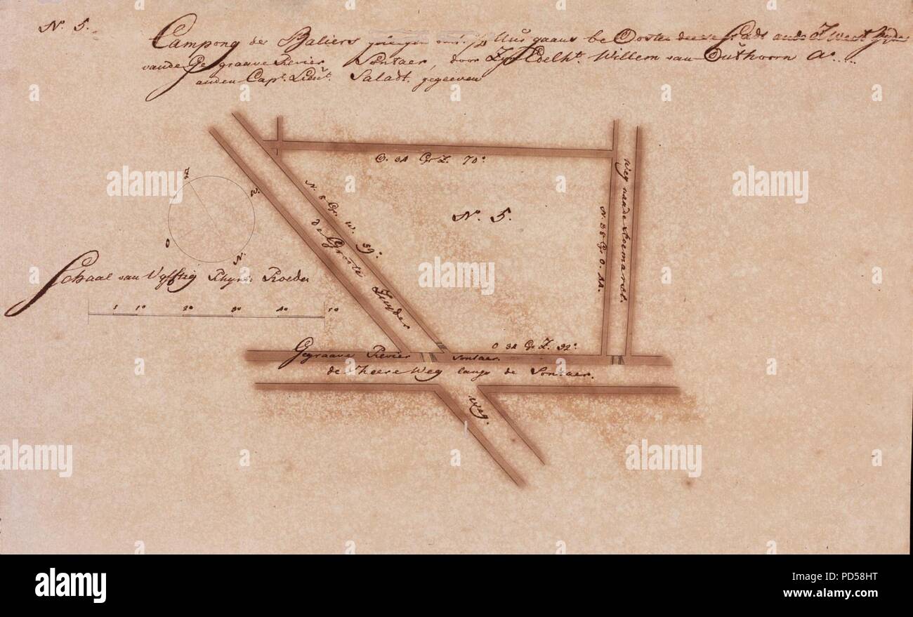 Map of farmlands in the Batavia region, part five Stock Photo - Alamy