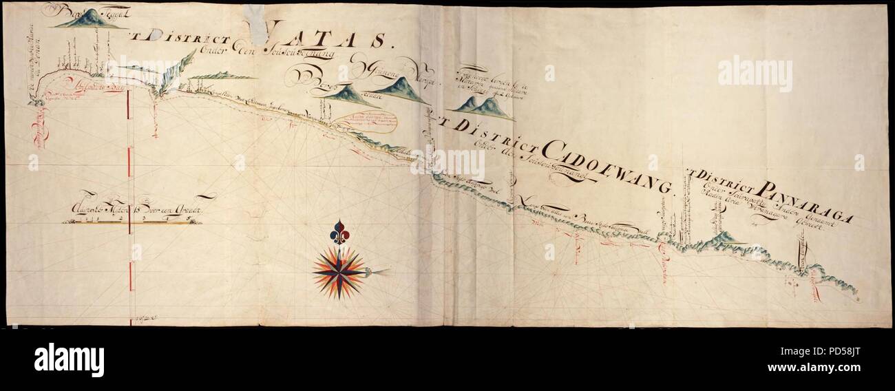 Map of Java's southern coast Stock Photo - Alamy