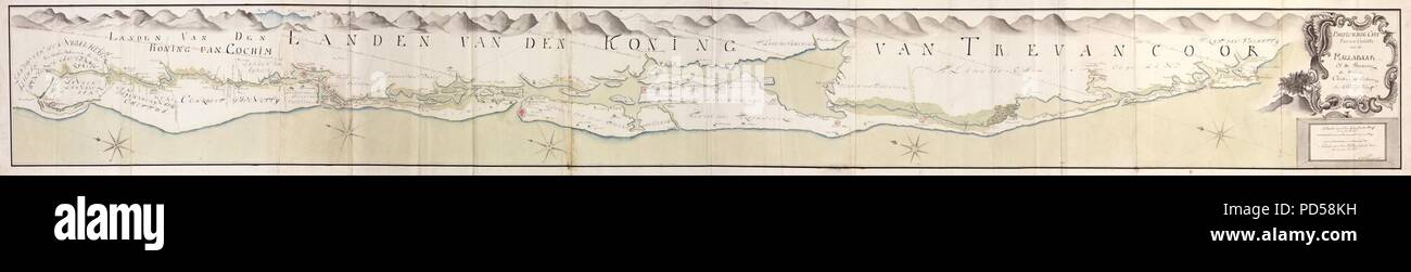 Map of a part of the coast of Malabar Stock Photo - Alamy