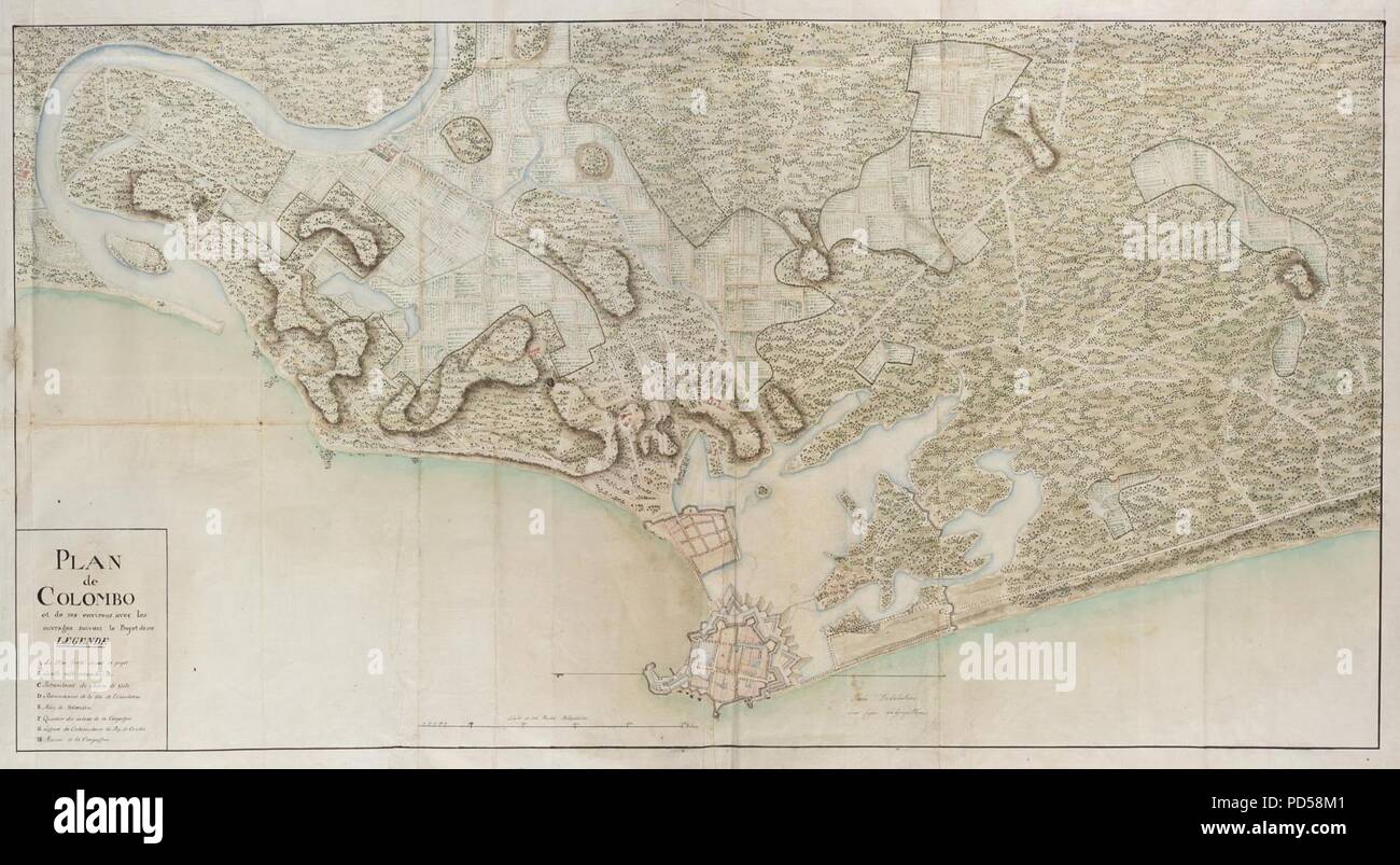 Map of Colombo and environs, part A Stock Photo - Alamy