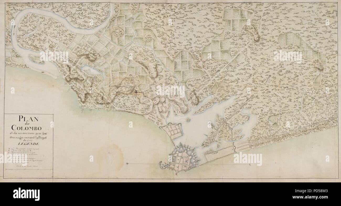 Map of Colombo and environs, part B Stock Photo - Alamy