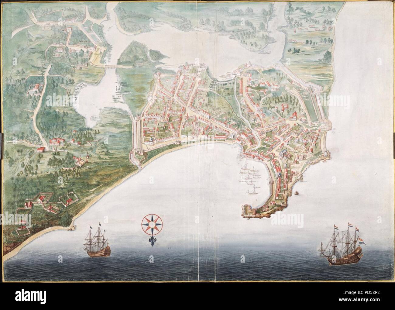 Bird's eye view of Colombo and environs Stock Photo - Alamy