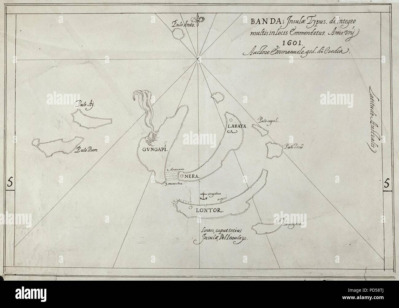 Map of the Banda islands Stock Photo - Alamy
