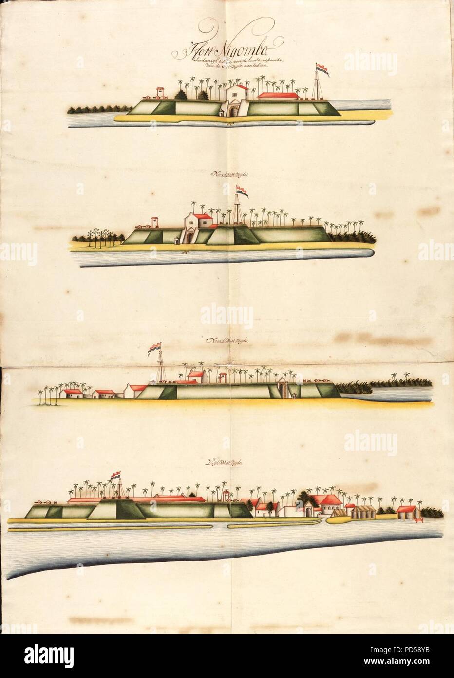 Four views of the fort of Negombo Stock Photo - Alamy