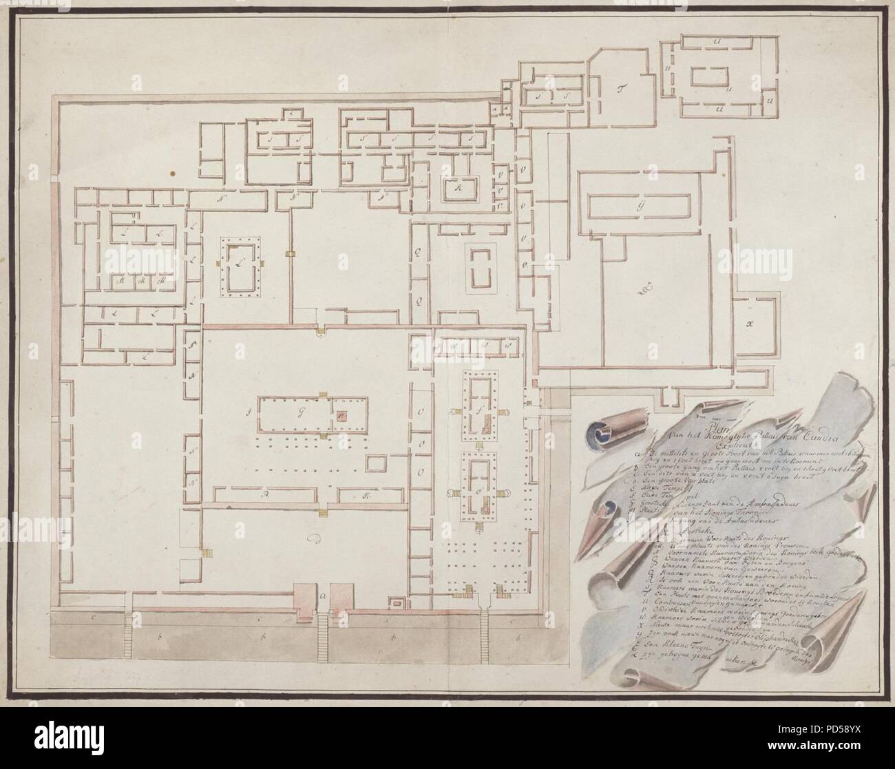Map of the royal palaceat Candia Stock Photo - Alamy