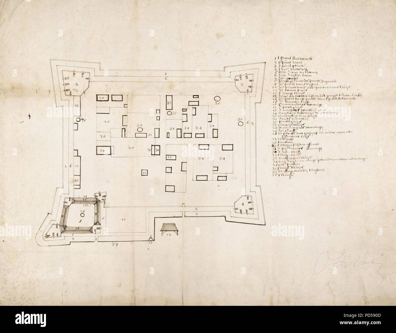 Map of fort Oranje on Ternate Stock Photo - Alamy