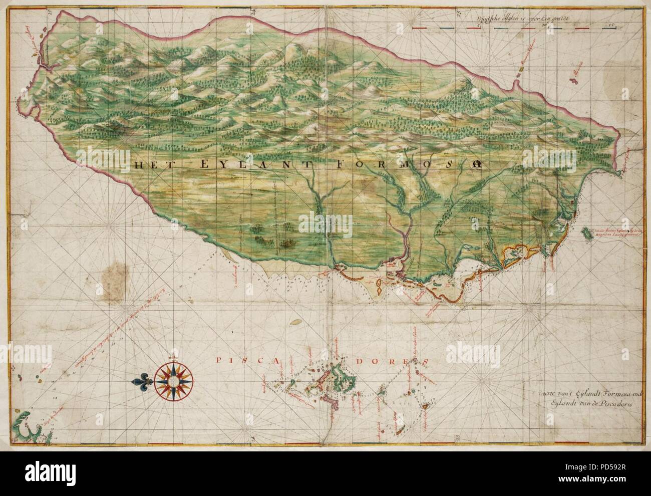 Map of the island of Formosa Stock Photo - Alamy