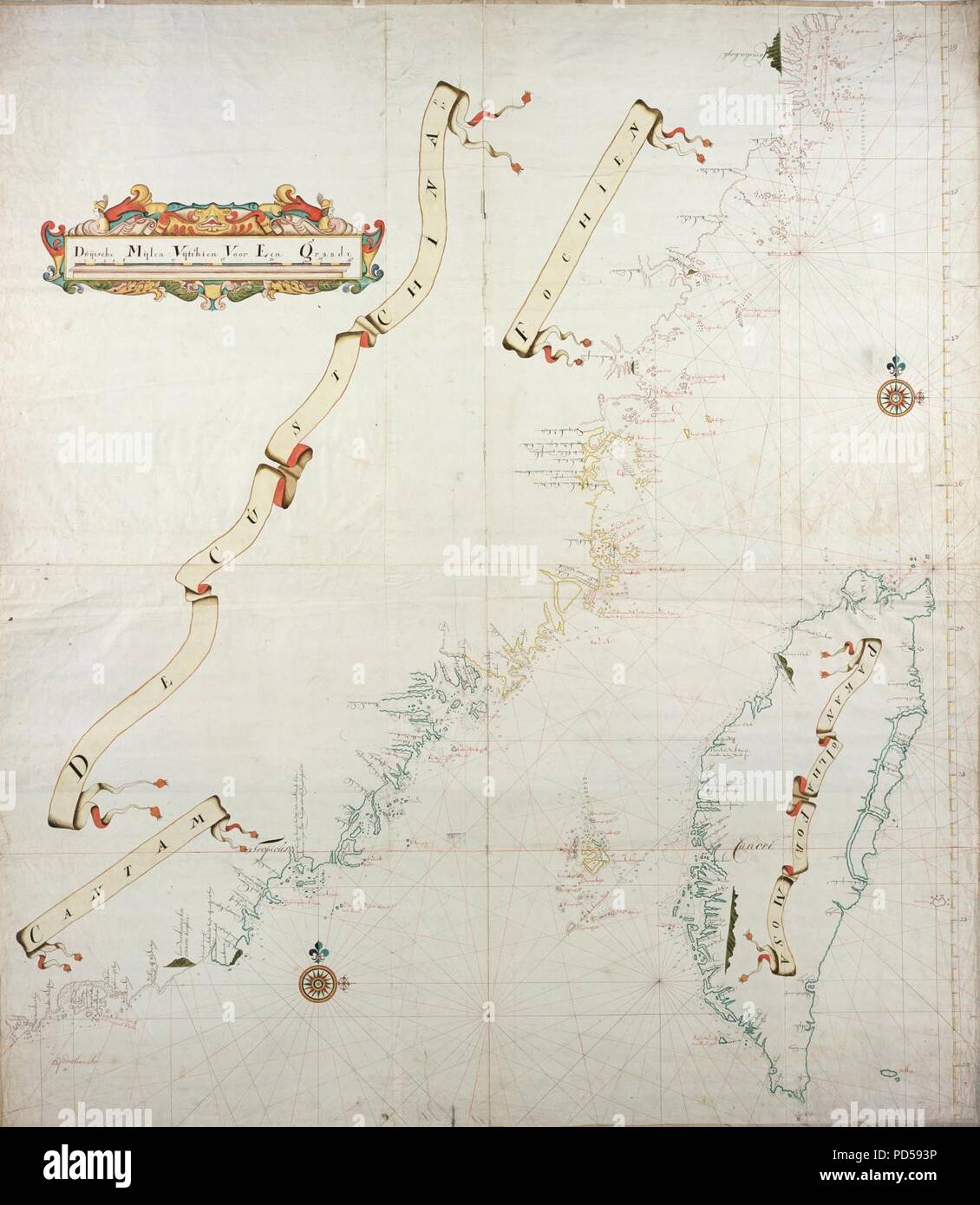 Map of a part of the Chinese Sea and coast and Formosa Stock Photo - Alamy