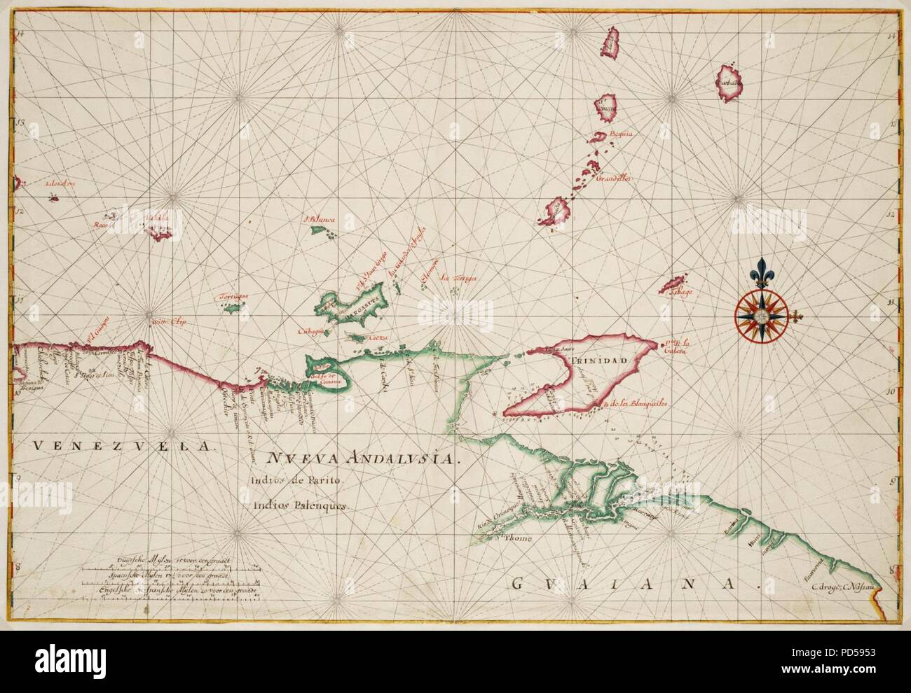 Map of the coast of Venezuela Stock Photo - Alamy