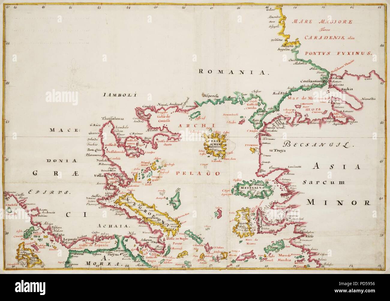 Map of the northern part of the Greek archipelago Stock Photo - Alamy