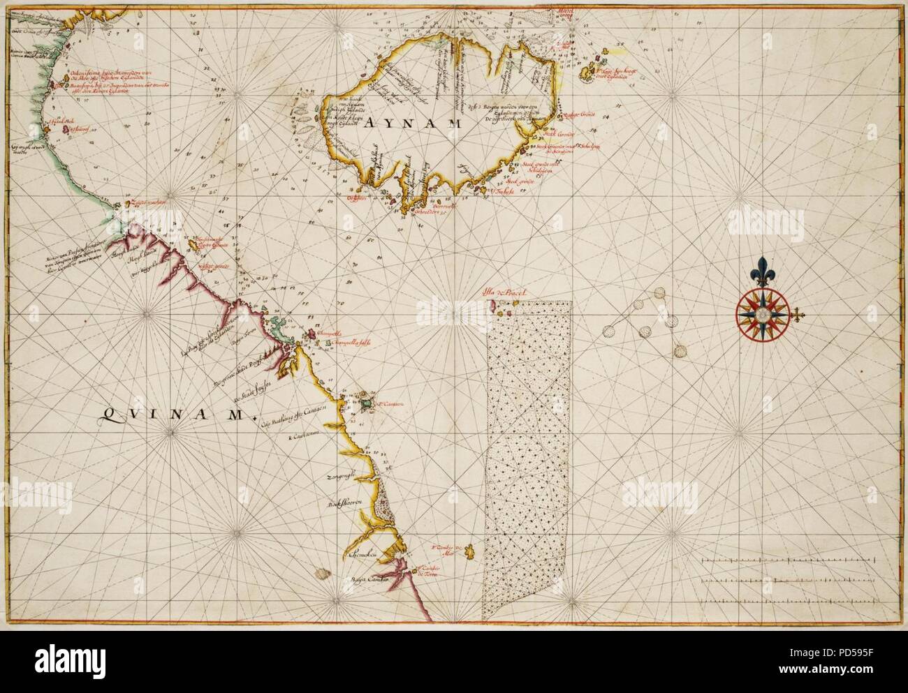 Map of the Chinese coast near Tonquin Stock Photo - Alamy