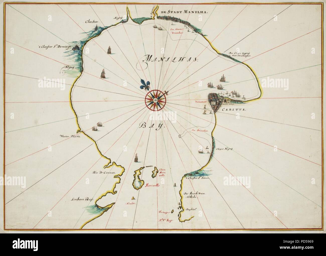 Map of the bay of Manila Stock Photo - Alamy