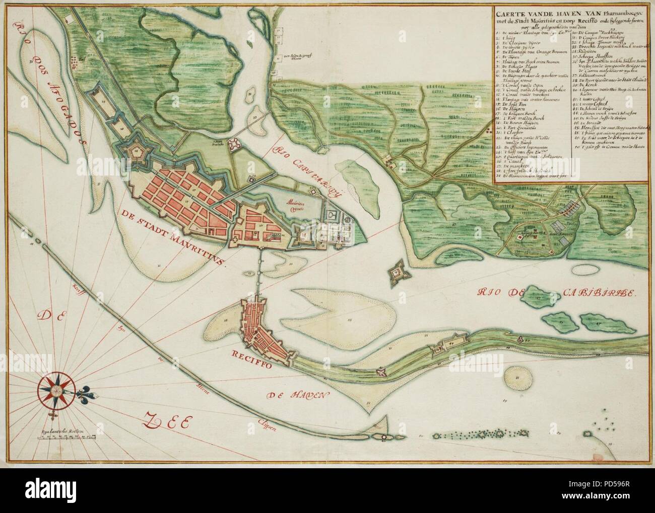 Map of the harbour at Pernambuco Stock Photo - Alamy