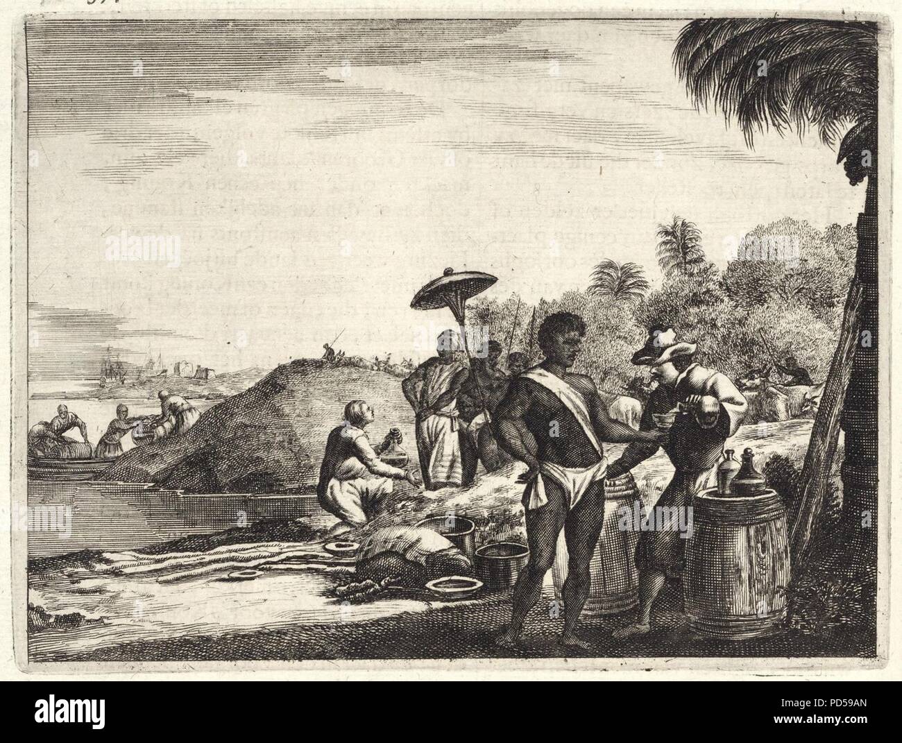 Dutchman dispenses brandy to the inhabitants of Cape Verde Stock Photo ...