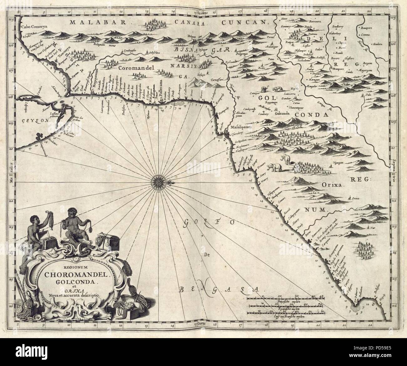 Map of the East Coast of India Stock Photo - Alamy