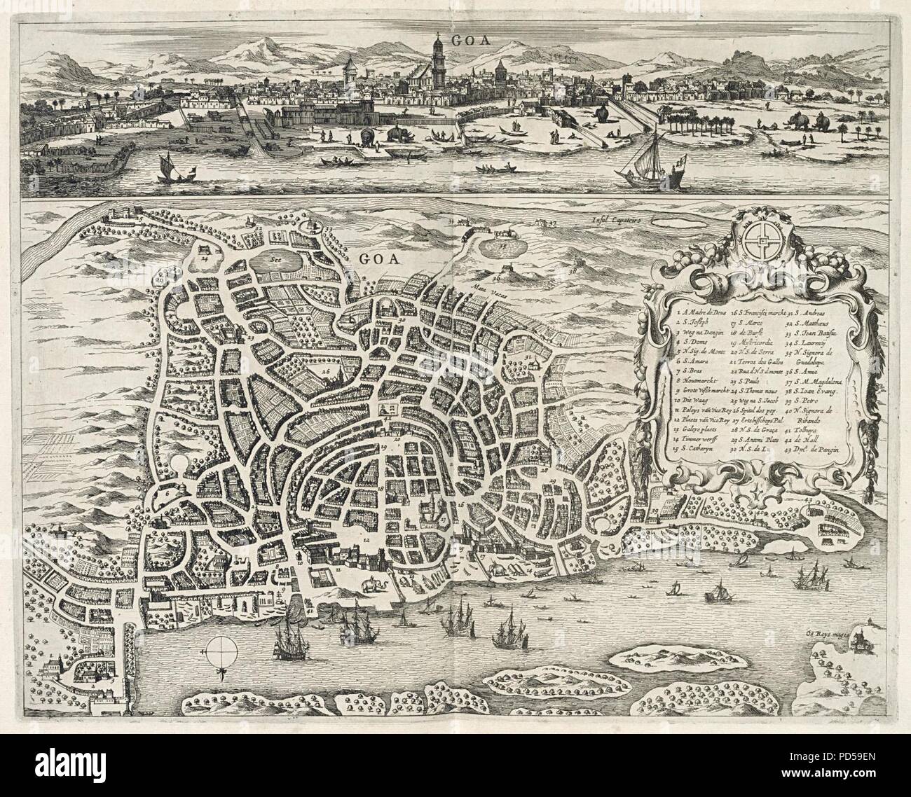 Vintage map of goa hi-res stock photography and images - Alamy