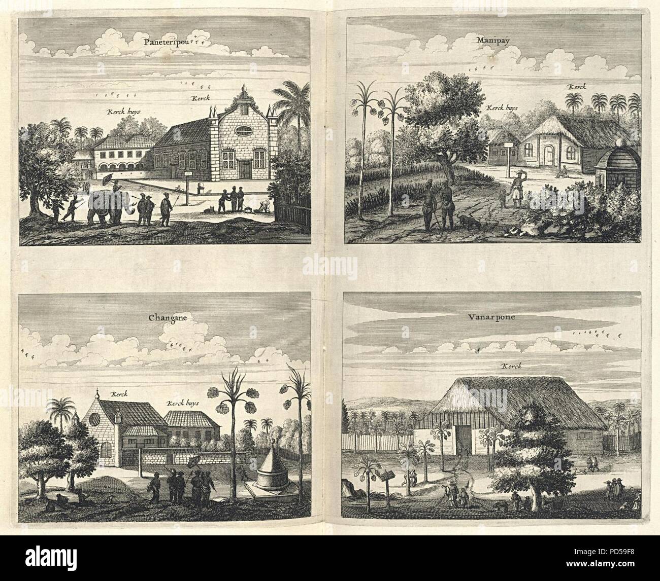 View of the churches of Paneteripoum, Manipay, Changane and Vanarpone ...